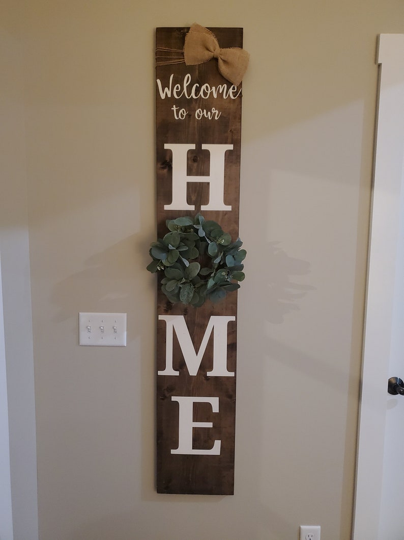 12 in Custom Outdoor Welcome Sign, Vertical Entry Sign - Etsy