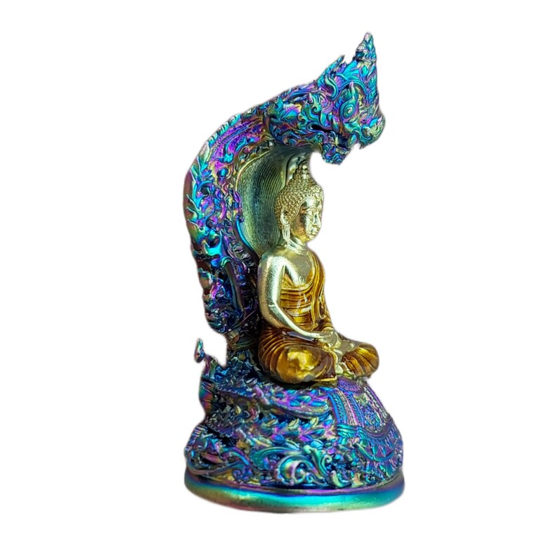 Handcrafted Thai Buddha Statue – Phra Nak Prok – Rainbow Titanium ...
