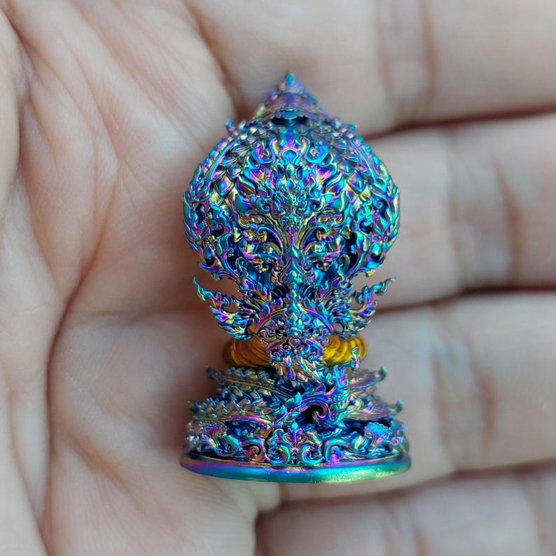 Handcrafted Thai Buddha Statue – Phra Nak Prok – Rainbow Titanium ...
