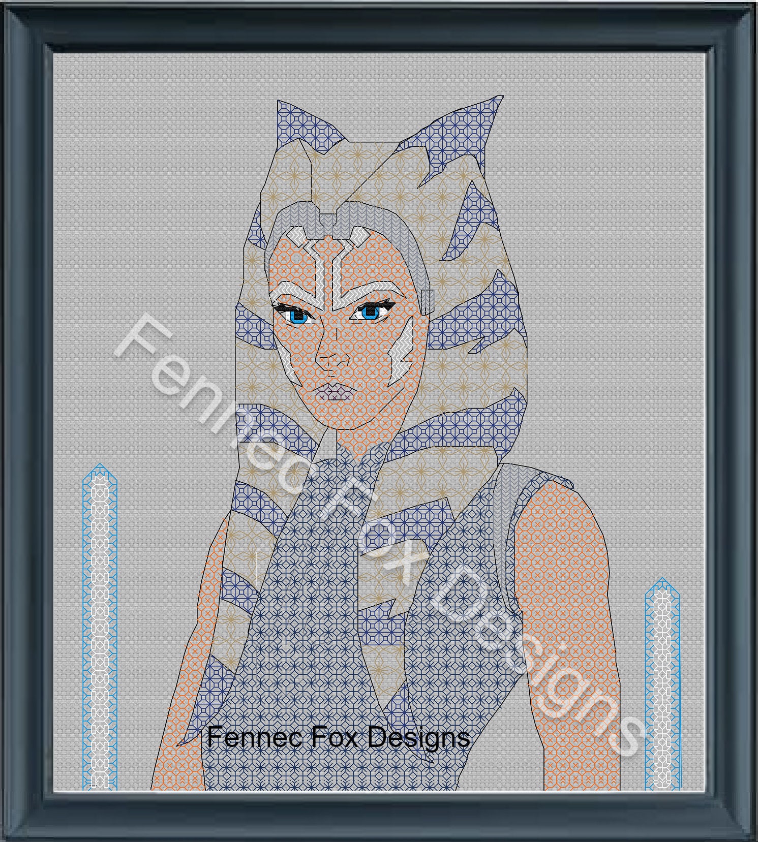 Ahsoka Blackwork Embroidery PDF Pattern | Star Wars Digital Cross ...