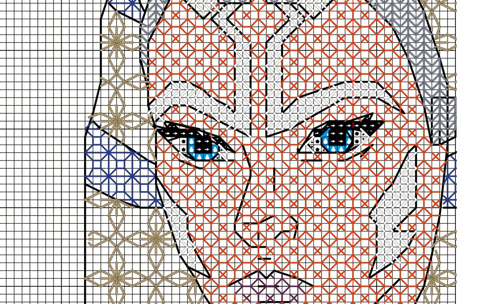 Ahsoka Blackwork Embroidery PDF Pattern | Star Wars Digital Cross ...