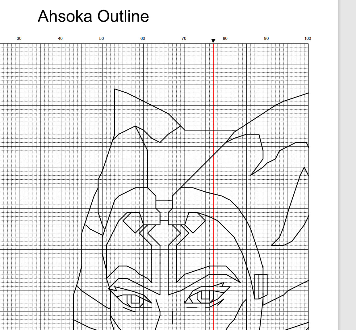 Ahsoka Blackwork Embroidery PDF Pattern | Star Wars Digital Cross ...