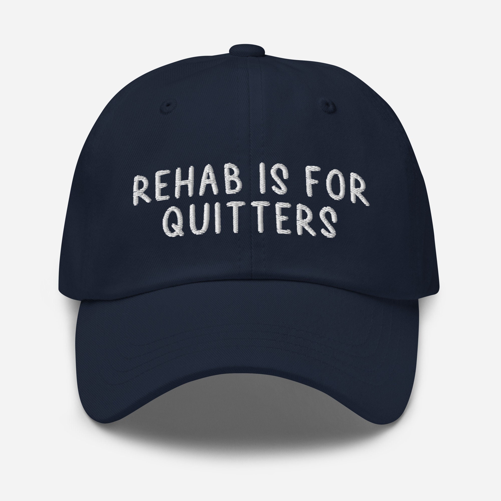 Rehab is for Quitters Embroidered Dad Hat, Y2K Clothing, Dark Humor, Edgy Baseball Cap, Unisex ...