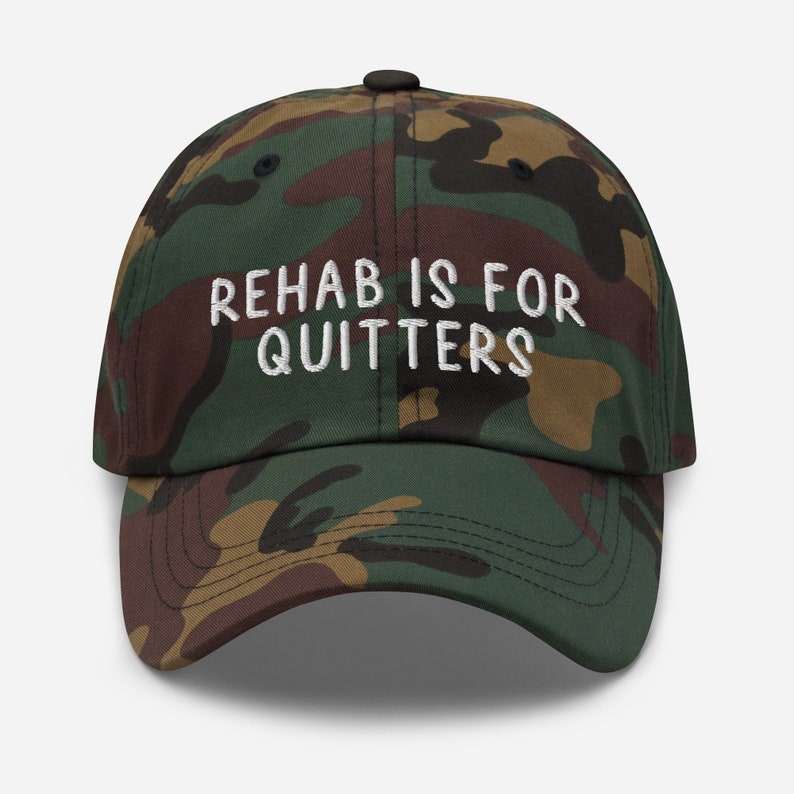 Rehab is for Quitters Embroidered Dad Hat, Y2K Clothing, Dark Humor, Edgy Baseball Cap, Unisex ...
