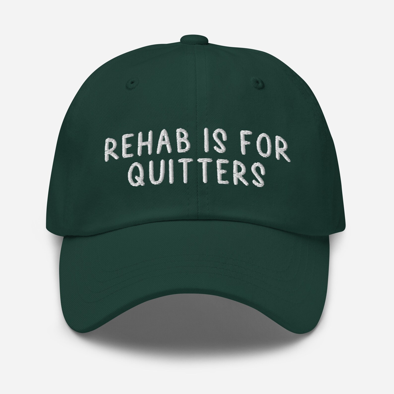 Rehab is for Quitters Embroidered Dad Hat, Y2K Clothing, Dark Humor ...