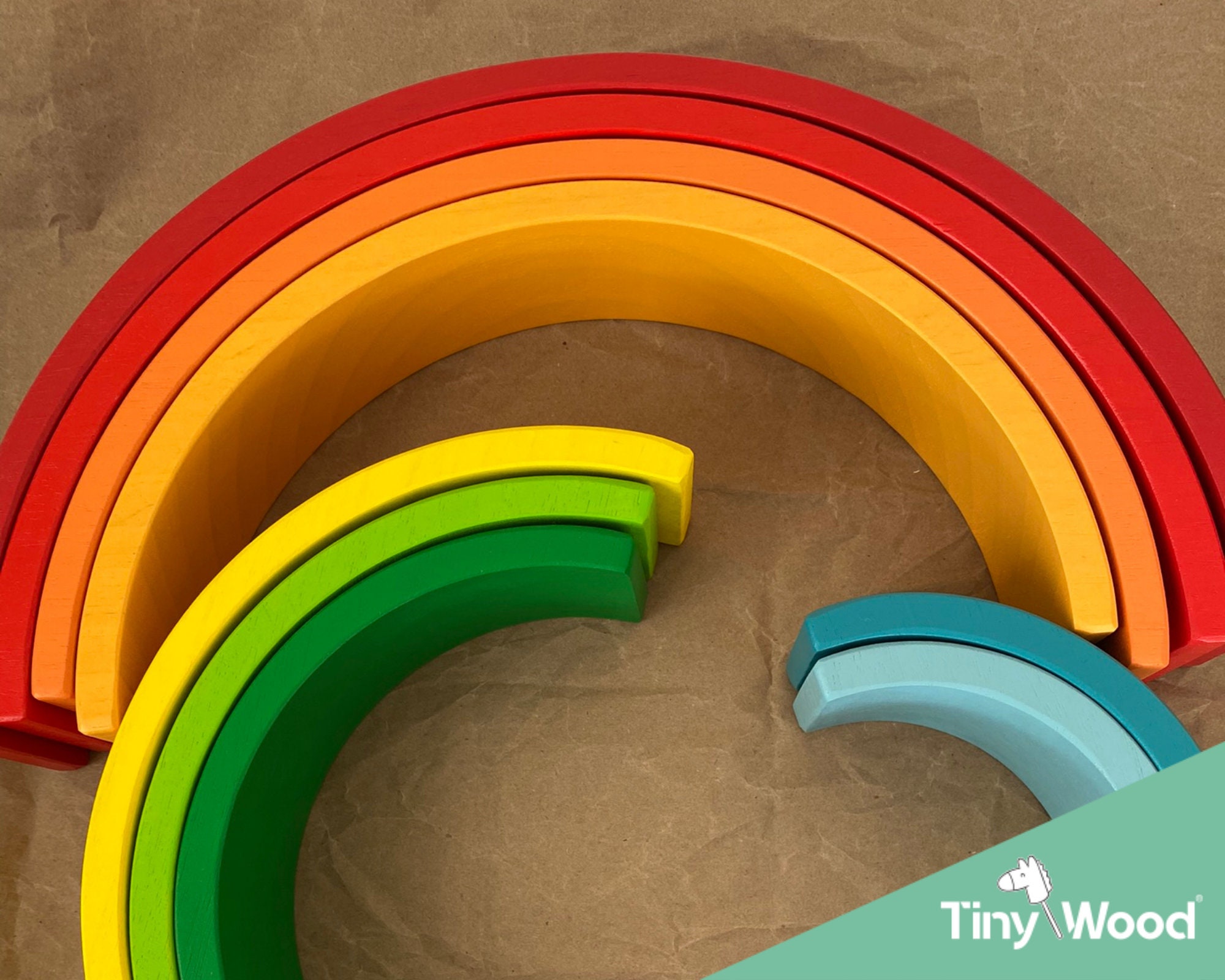 Waldorf Rainbow & Peg Doll Set 12-pack Waldorf Rainbow Montessori Baby ...