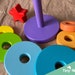 Wooden Ring Stacker, Montessori Rainbow Stacker, Ring Stacker, Waldorf ...