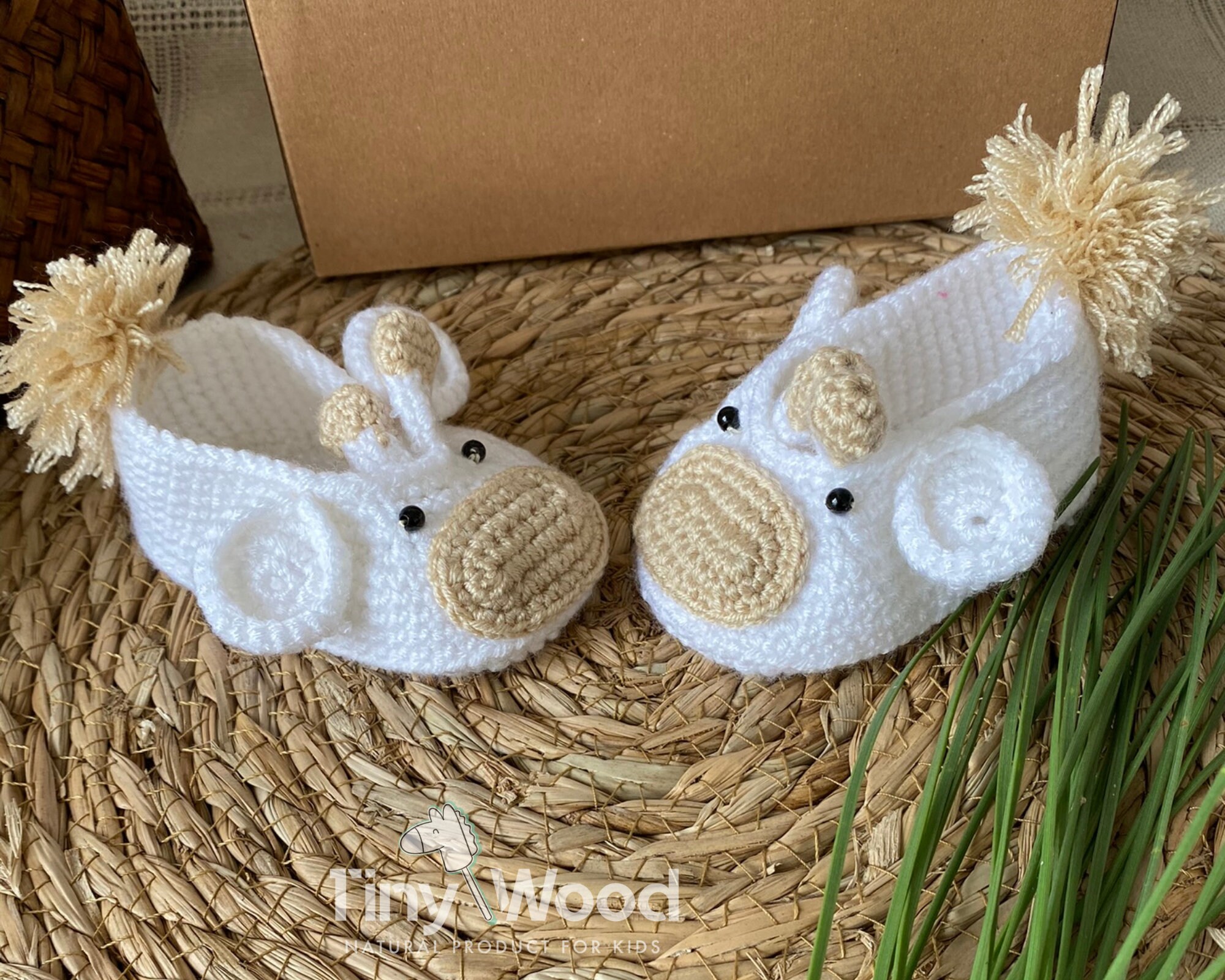 Giraffe Crochet Baby Booties, Organic Wool Hand Knitted Baby Booties ...