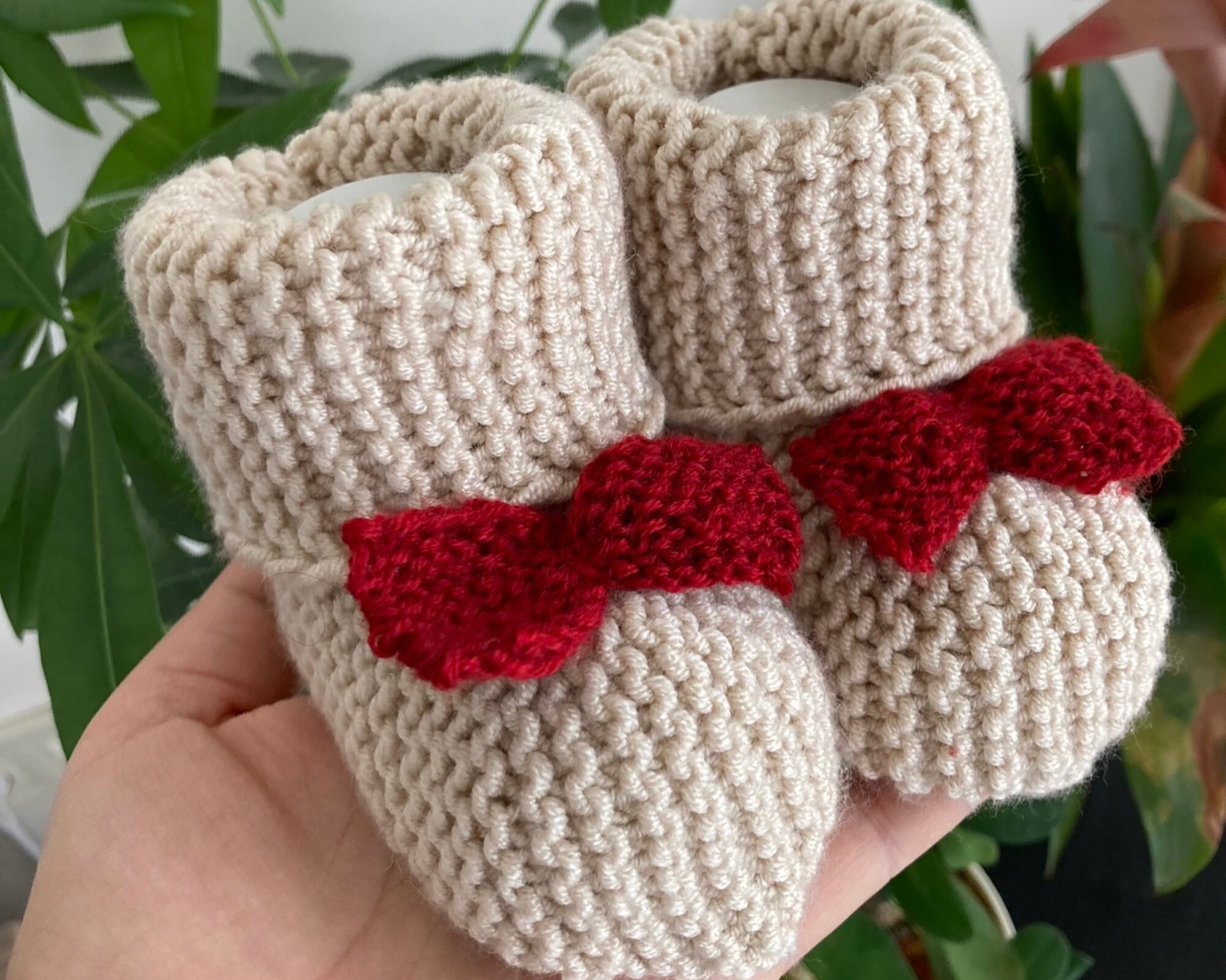 Organic Wool Hand Knitted Baby Booties, Hand Knit Organic Baby Shoes ...