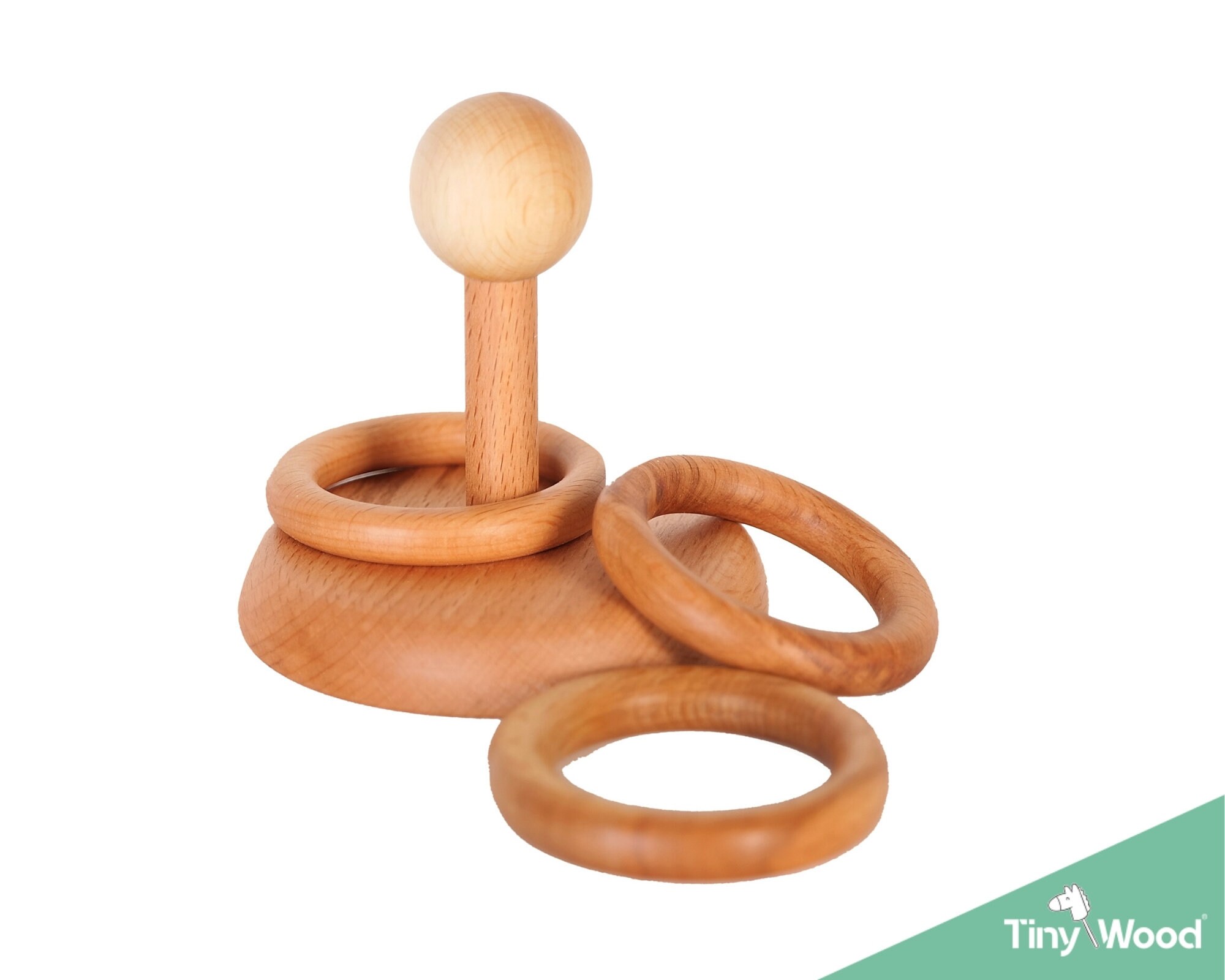 All Natural Wood Stacking Rings Montessori Toy – Sensory Educational ...