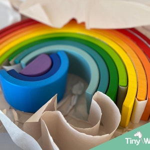 Waldorf Rainbow & Peg Doll Set | 12-pack Waldorf Rainbow | Montessori ...