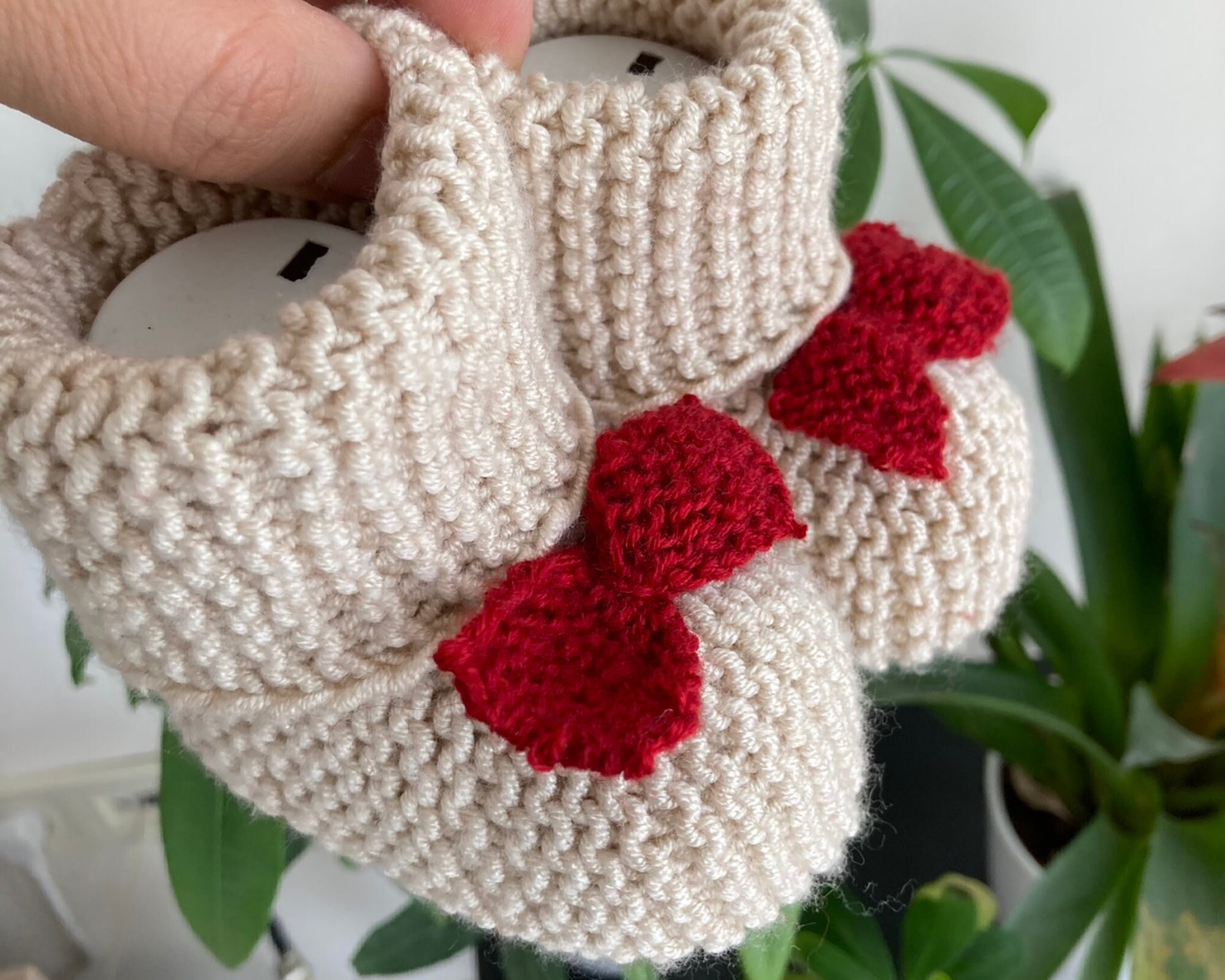 Organic Wool Hand Knitted Baby Booties, Hand Knit Organic Baby Shoes ...