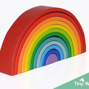 Waldorf Rainbow & Peg Doll Set | 12-pack Waldorf Rainbow | Montessori ...