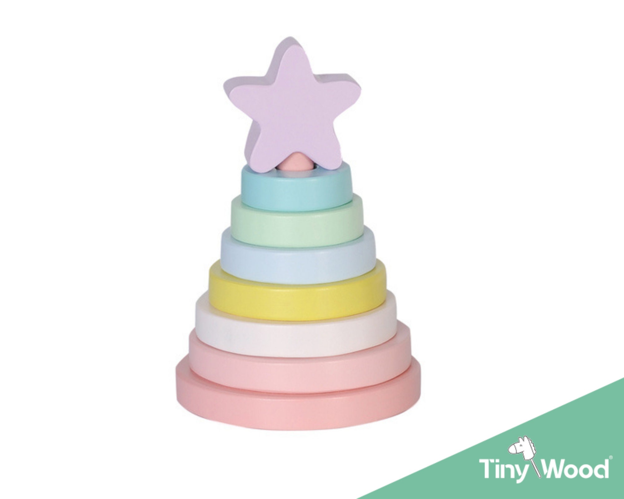 Wooden Ring Stacker, Montessori Rainbow Stacker, Ring Stacker, Waldorf ...