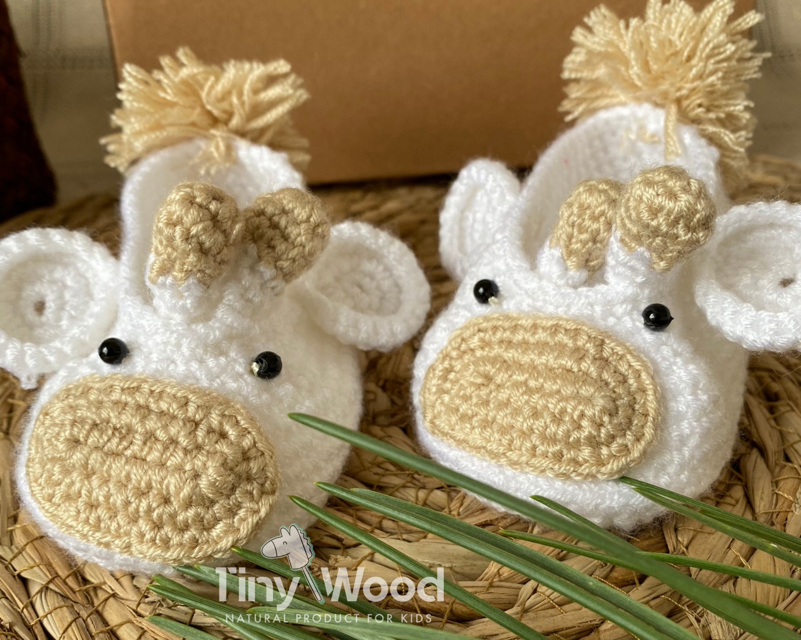 Giraffe Crochet Baby Booties, Organic Wool Hand Knitted Baby Booties ...
