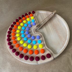 Montessori Rainbow Color Sorting Set: Wooden Toy With Tongs - Etsy
