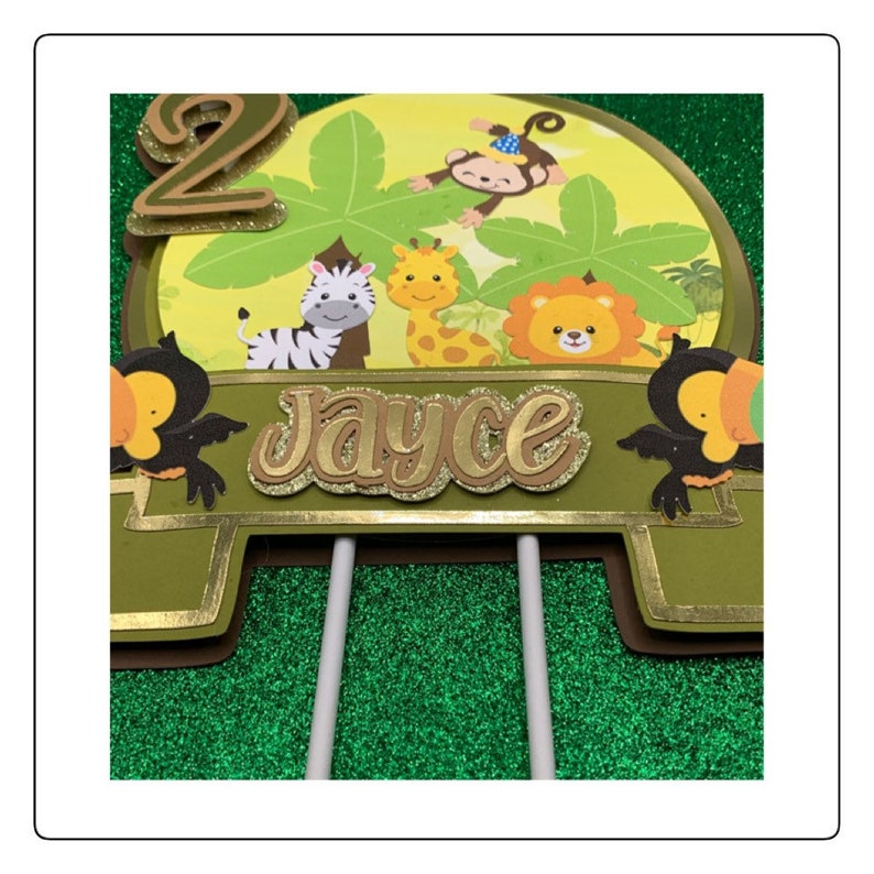 Personalized Safari Theme Birthday Cake Topper - Etsy