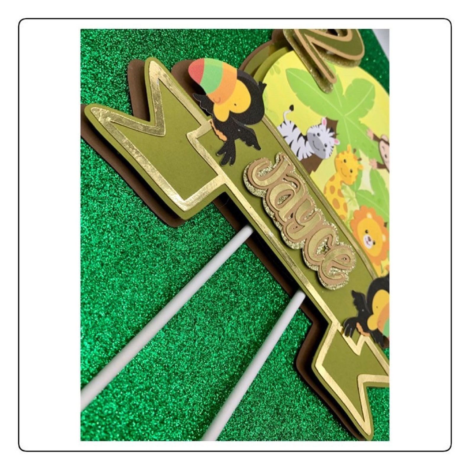Personalized Safari Theme Birthday Cake Topper - Etsy