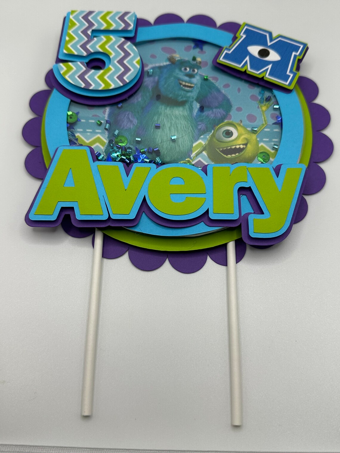 Monsters Shaker Topper, Personalize Shaker Topper, Birthday Cake Topper ...