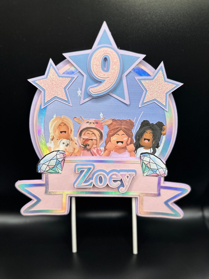 Roblox Girl Topper Gamer Girl Cake Topper 3D Cake Topper - Etsy