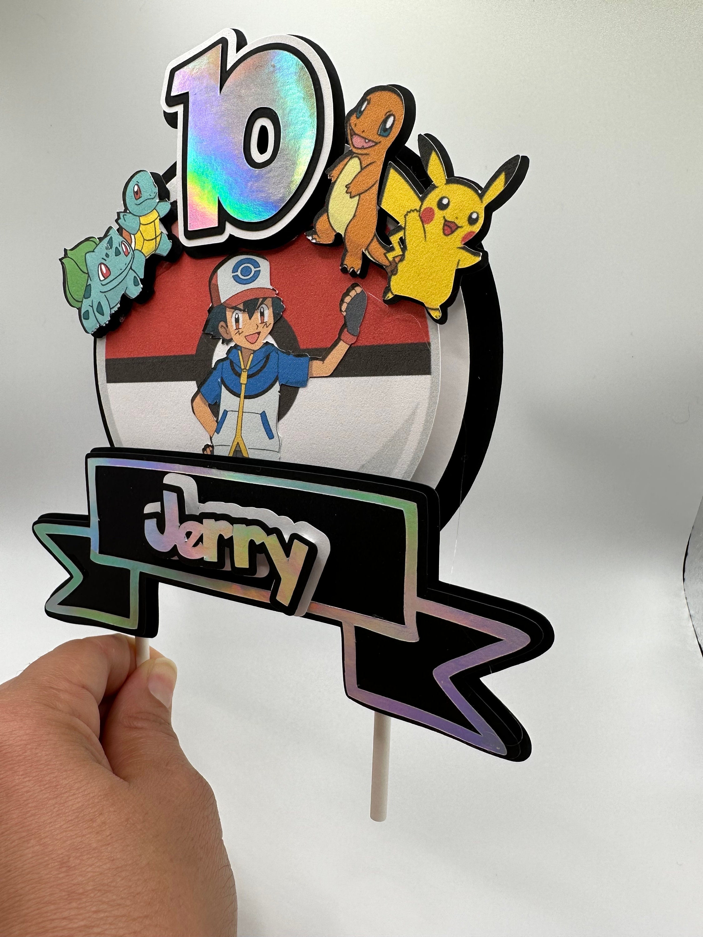 Personalized 3D Anime Ash Ketchum Cake Topper Pokoman Inspired, Party ...