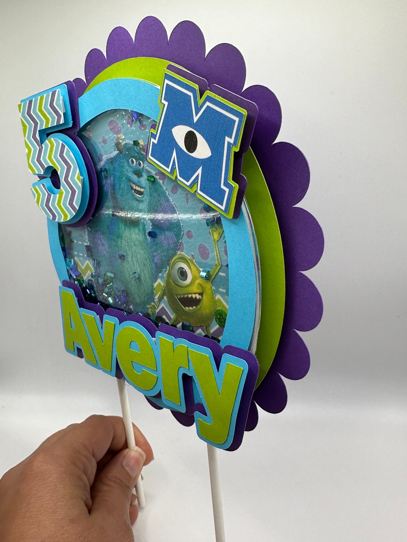 Monsters Shaker Topper, Personalize Shaker Topper, Birthday Cake Topper ...