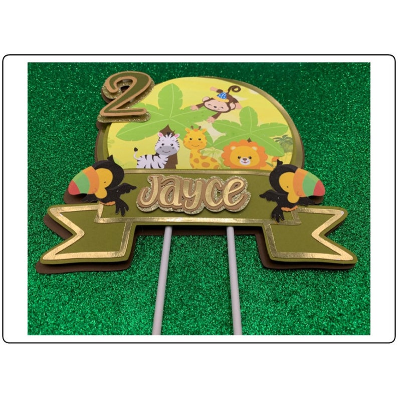 Personalized Safari Theme Birthday Cake Topper - Etsy