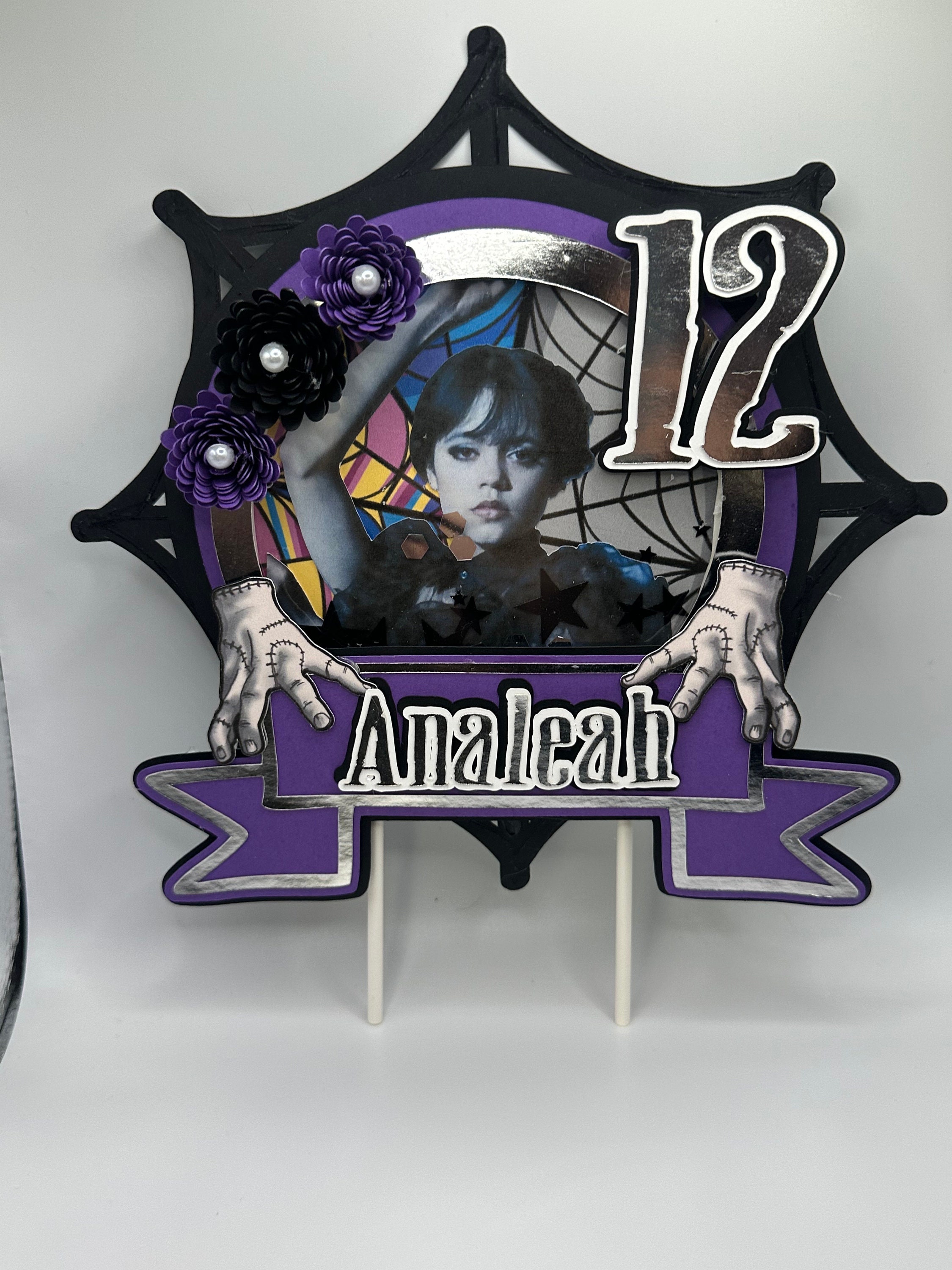 Wednesday Inspired Shaker Cake Topper: Addams Theme Party - Etsy