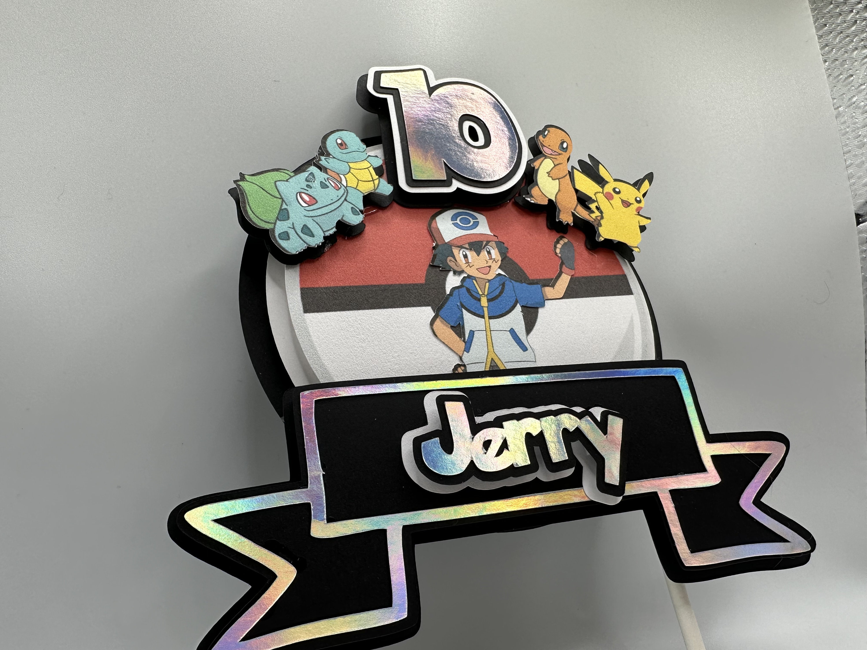 Personalized 3D Anime Ash Ketchum Cake Topper Pokoman Inspired, Party ...