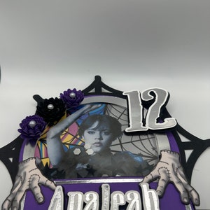 Wednesday Inspired Shaker Cake Topper: Addams Theme Party - Etsy