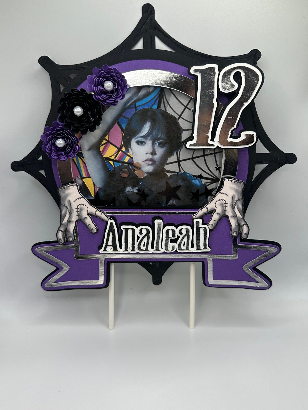 Wednesday Inspired Shaker Cake Topper: Addams Theme Party - Etsy