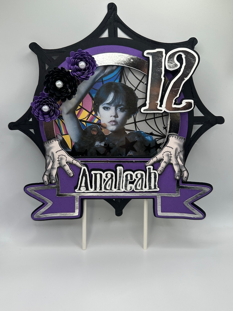Wednesday Inspired Shaker Cake Topper: Addams Theme Party - Etsy