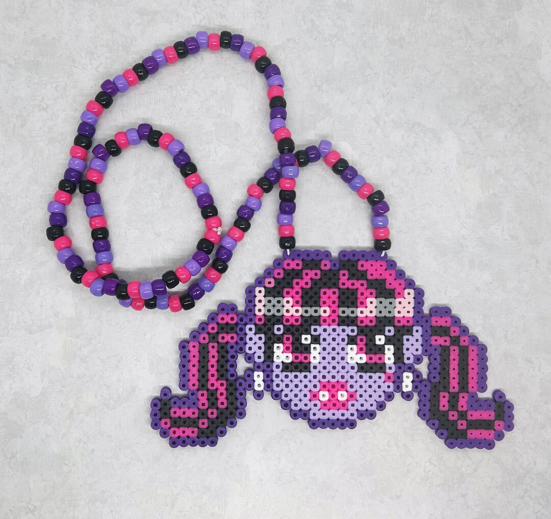 Vampire Monster Girl Perler Kandi Necklace, Rave Necklace, Perler Art ...