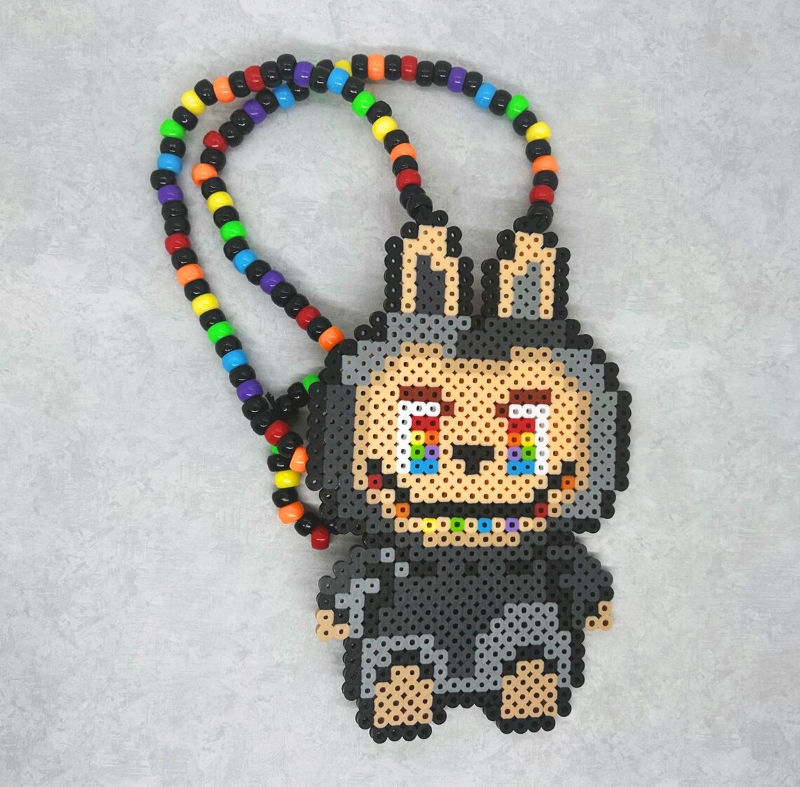 Secret Labubu Kandi Necklace, Rave Necklace, Perler Art - Etsy