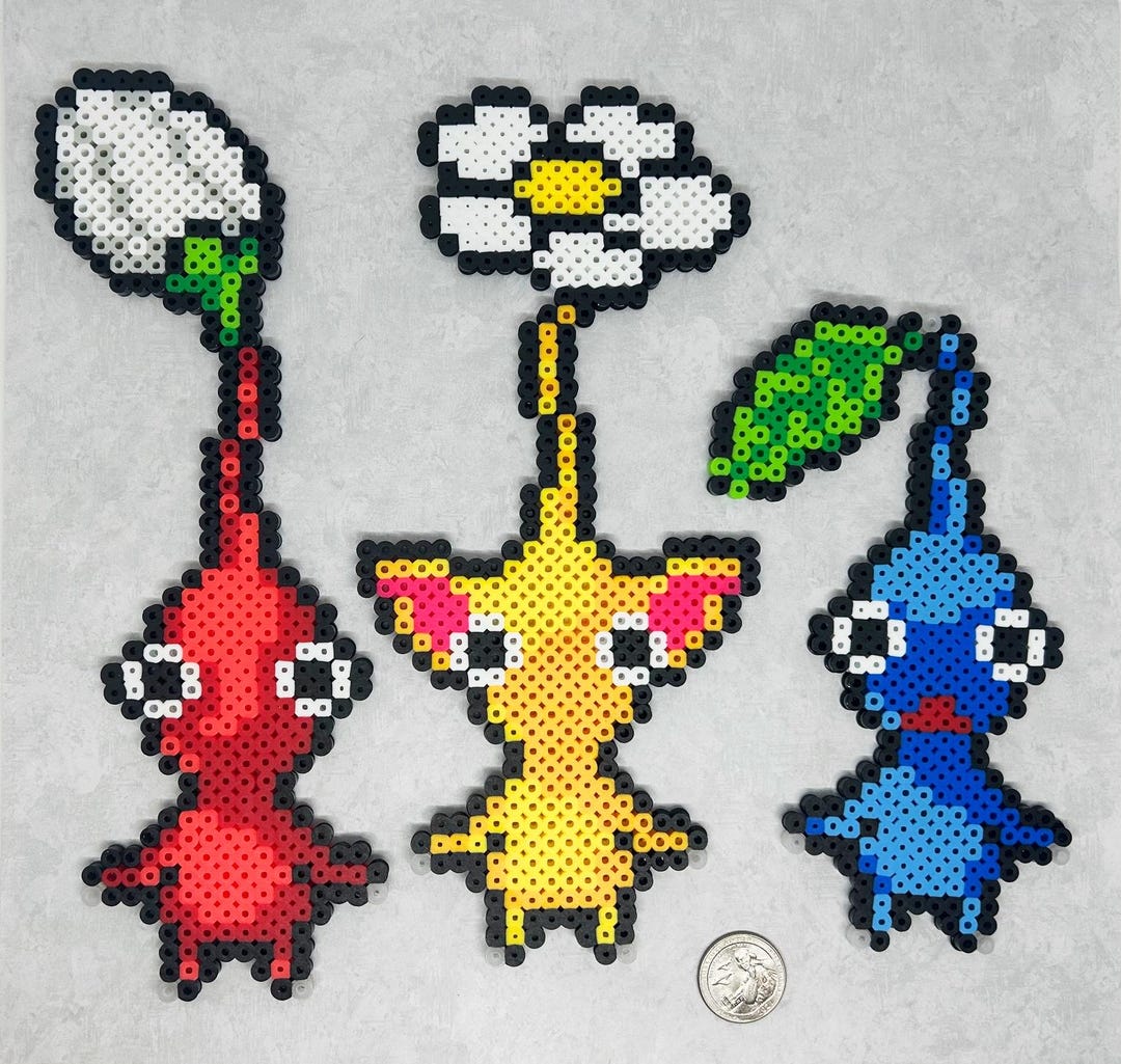 Pikmin Perler Set, Pikmin Pixel Art, Colorful Perler Art - Etsy