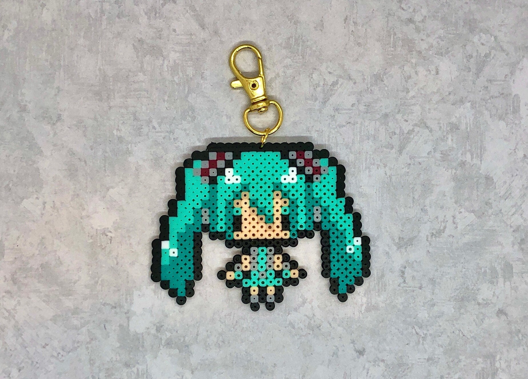 Vocaloid Miku Perler Bead Charm, Fuse Bead Art - Etsy