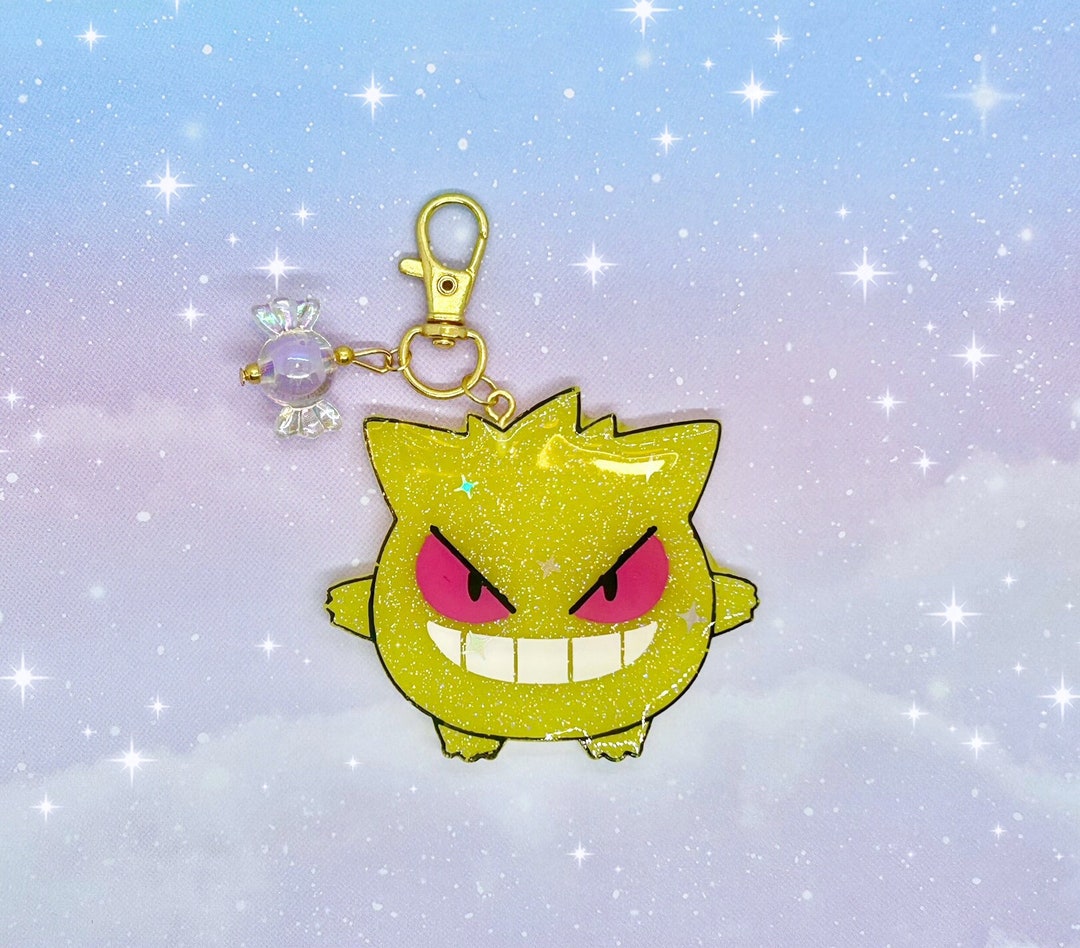 Shiny Gengar Pokemon Resin Charm, Handmade Keychain - Etsy
