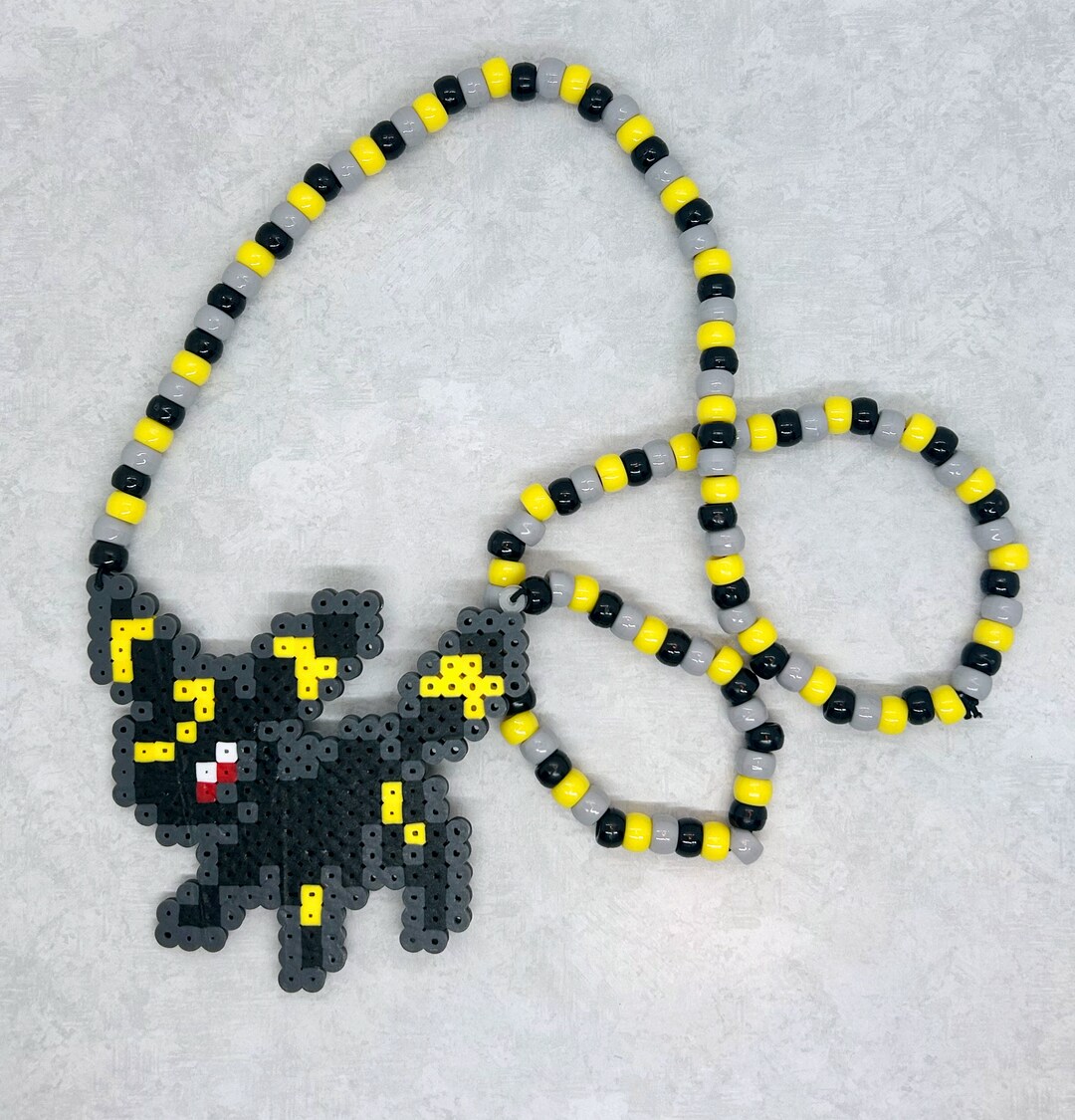 Umbreon Perler Kandi Necklace, Rave Necklace, Perler Art - Etsy