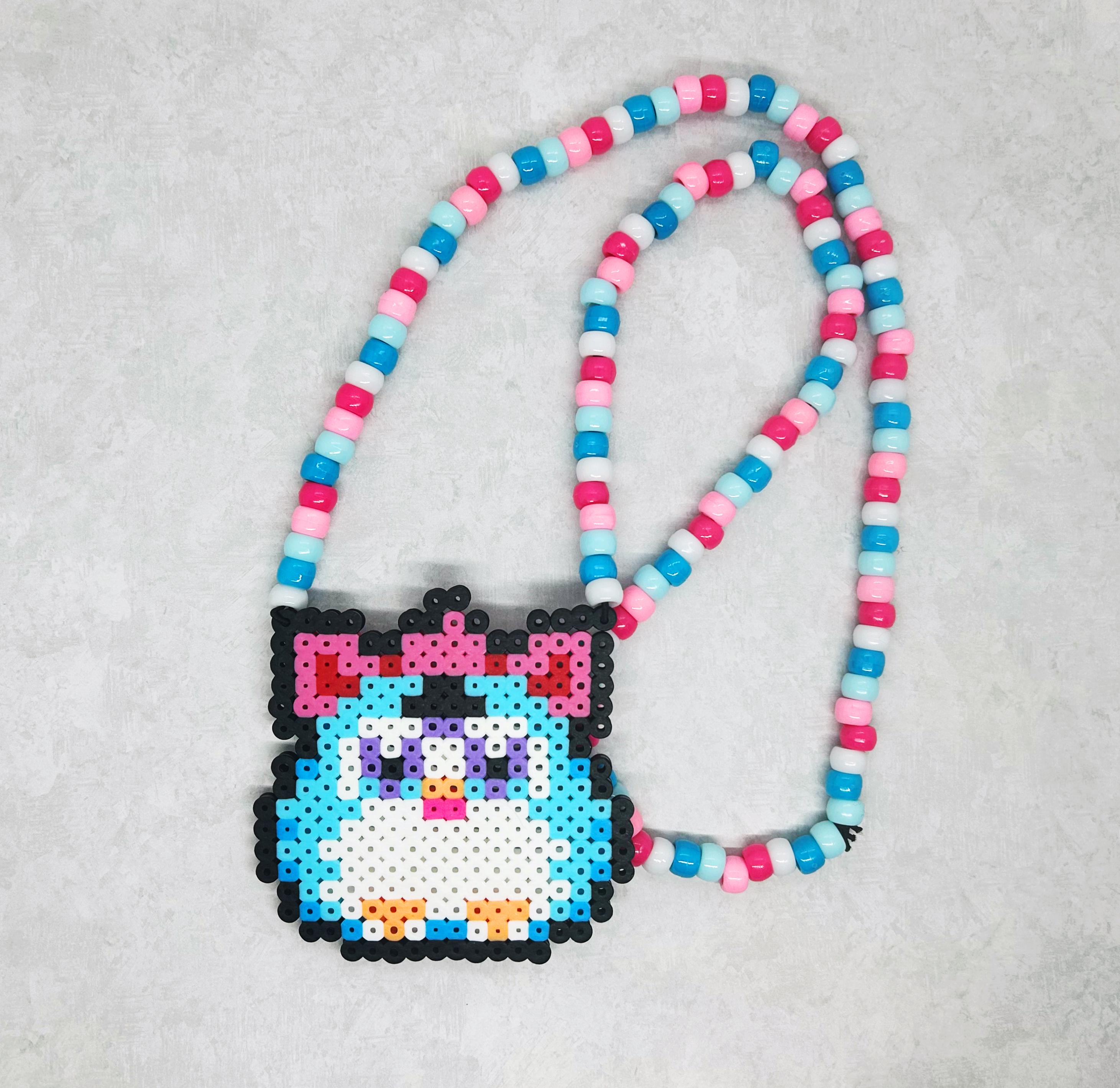 Furby Perler Kandi Necklace, Rave Necklace, Perler Art - Etsy