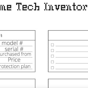Home Technology Inventory Sheet, Printable - Etsy