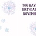Remember November Birthday Printable Card - Etsy