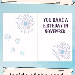 Remember November Birthday Printable Card - Etsy