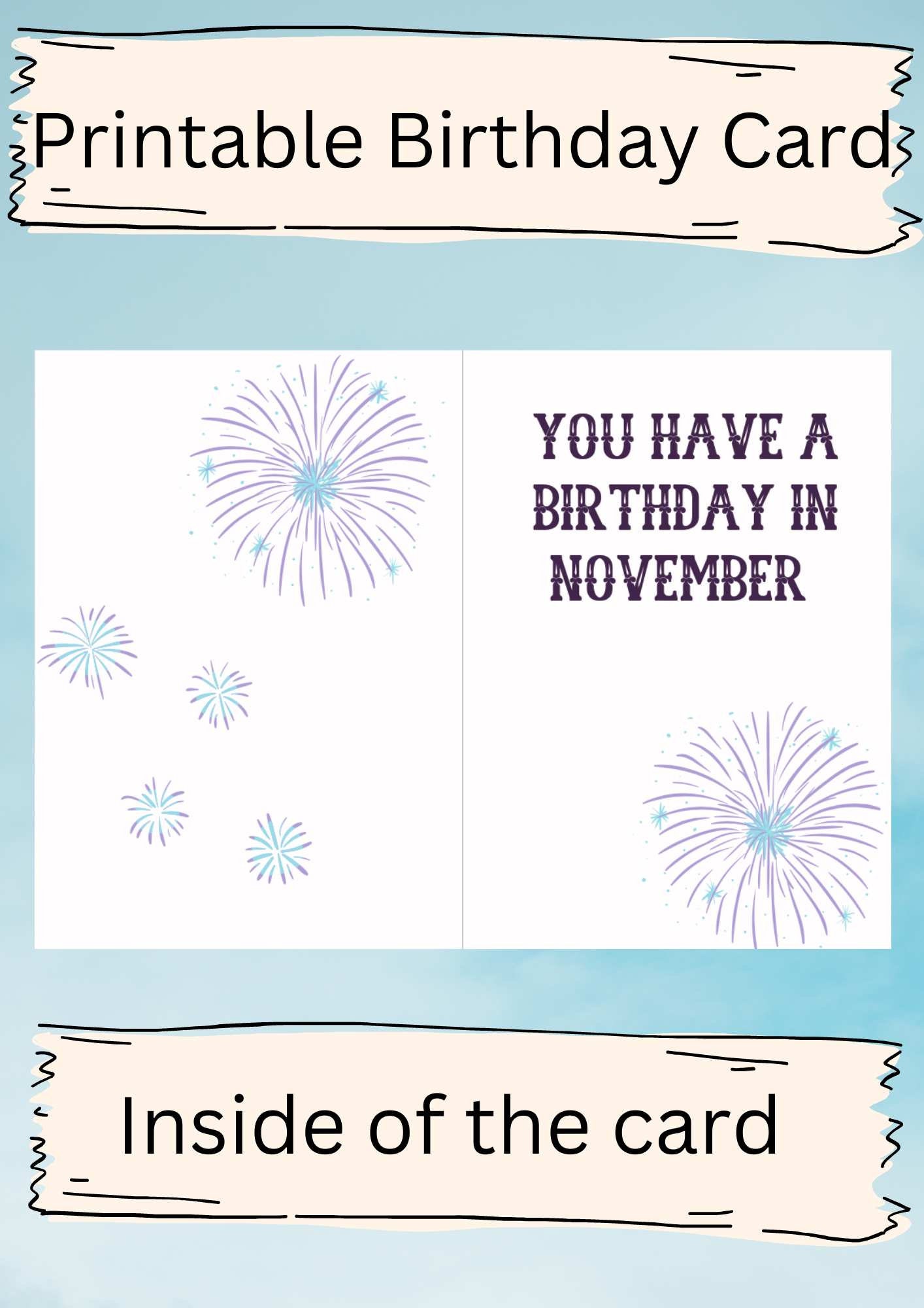 Remember November Birthday Printable Card - Etsy