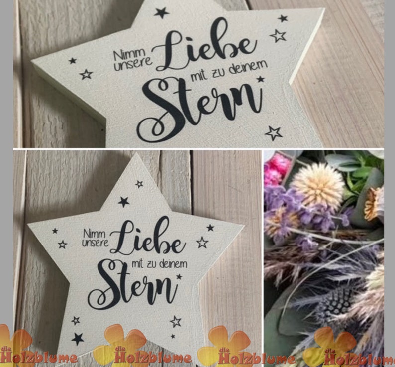 Stern Grabstecker bedruckt Nimm unsere Liebe mit zu - Etsy.de