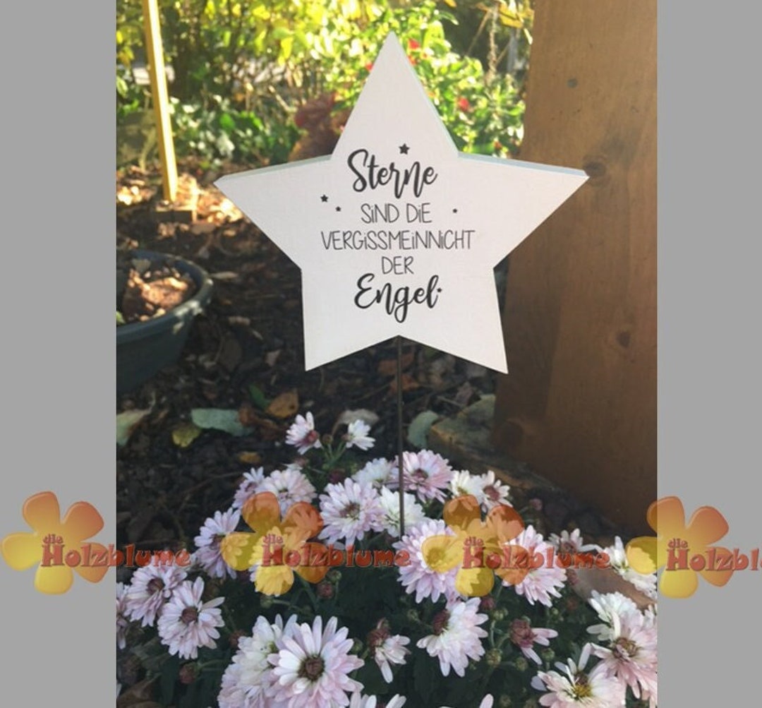 Star Grave Marker Printed "stars Are the Forget-me-nots of Angels" - Etsy