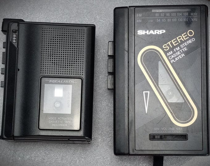 2 Vintage Walkman Radios Sharp & Realistic Brands for Parts, Do Not ...