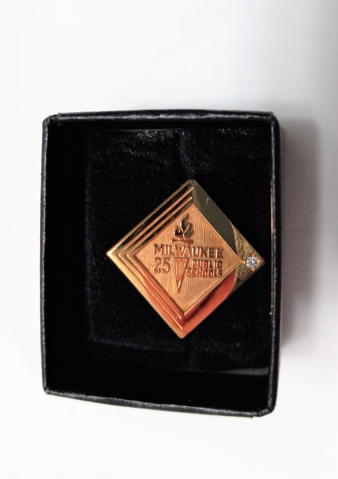 Vintage 25 Years MPS (milwaukee Public Schools) Lapel Pin, 1/10 10K ...