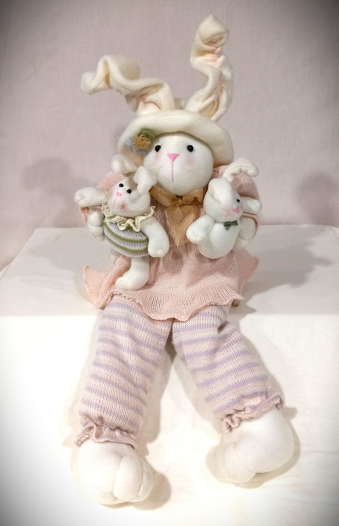 Vintage Momma Rabbit & Babies Handmade Stuffed Animals - Etsy