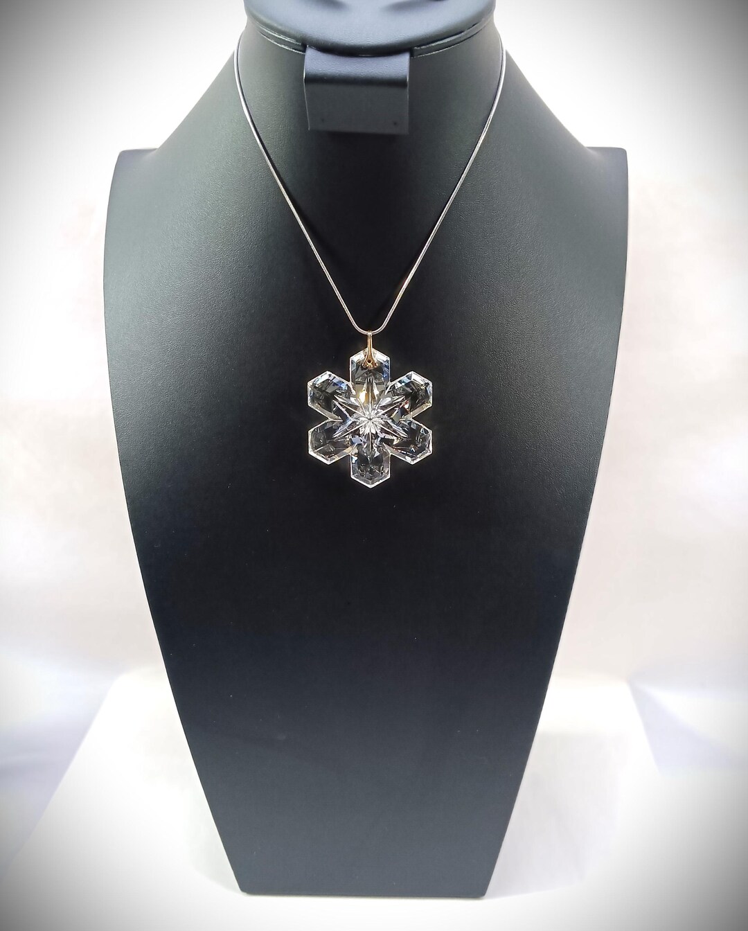 Crystal Snowflake Pendant Necklace - Etsy
