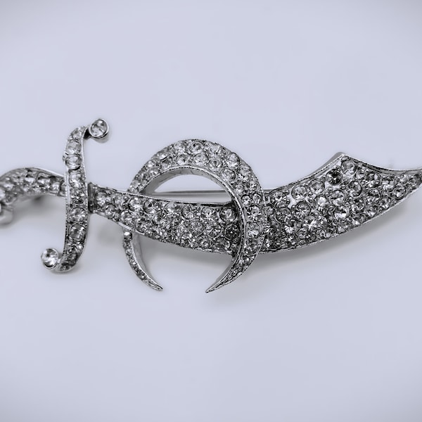 Crescent Moon Brooch - Etsy